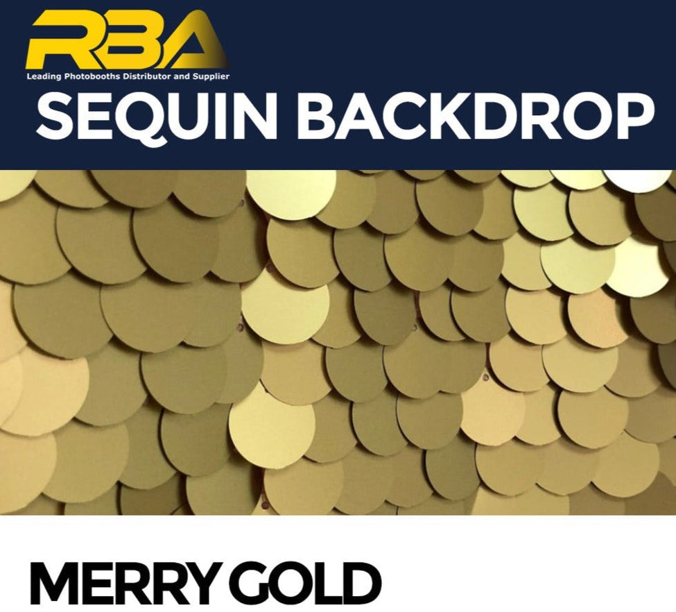 Merry Gold Sequin Wedding, Birthday and Corporate Event Backdrop
